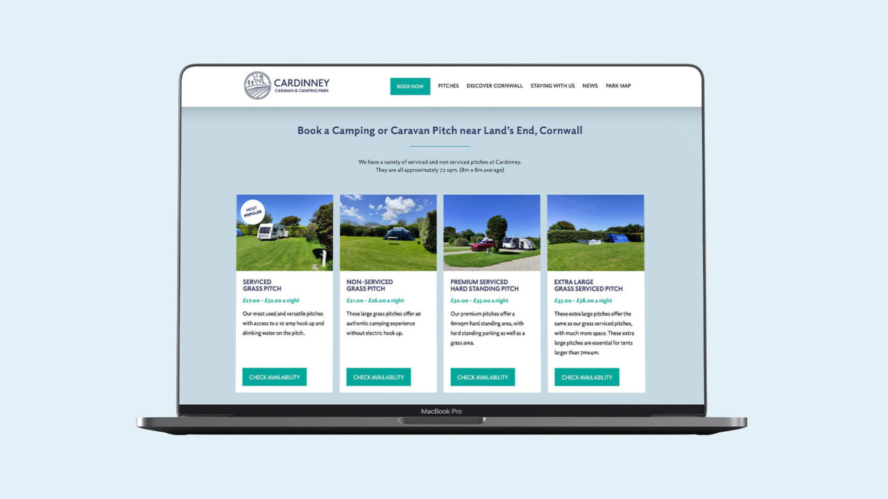 Campsite Website Design Cornwall - Scene Creative Design